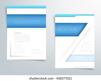 Blue Brochure Template Blue Label Paper Stock Vector (Royalty Free ...