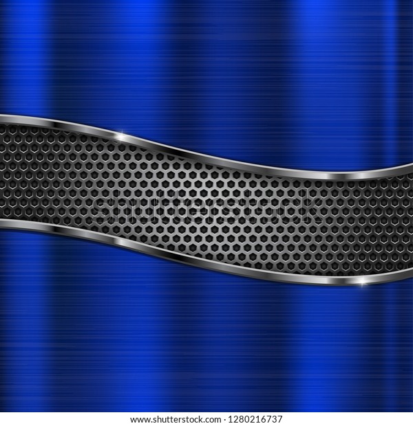 Blue Brushed Metal Texture Scratched Metallic Stock Vector (Royalty ...
