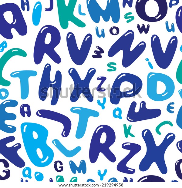 Blue Bubble Letters Illustration Seamless Vector Stock Vector (Royalty ...