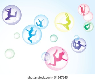 Blue Bubbles Girls Stock Vector (Royalty Free) 54547645 | Shutterstock