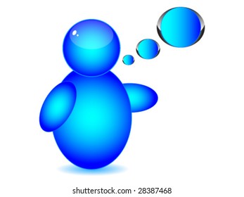 Blue Buddy Icon Vector Illustration Stock Vector (Royalty Free ...