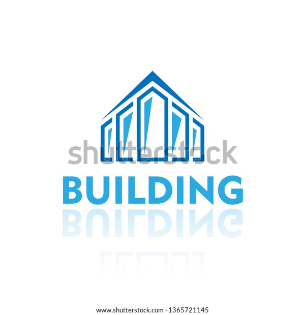 Blue Building Logo On Transparent Background Stock Vector (Royalty Free ...