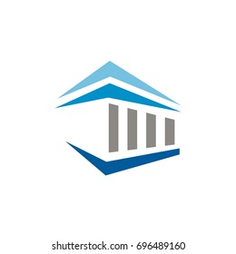 Blue Building Logo Template Architecture Construction Stock Vector ...