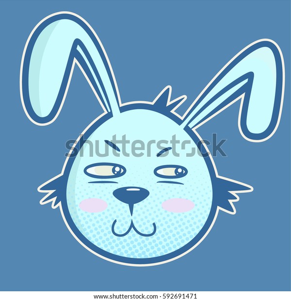 Blue Bunny Cartoon Vectors Stock Vector (Royalty Free) 592691471 ...