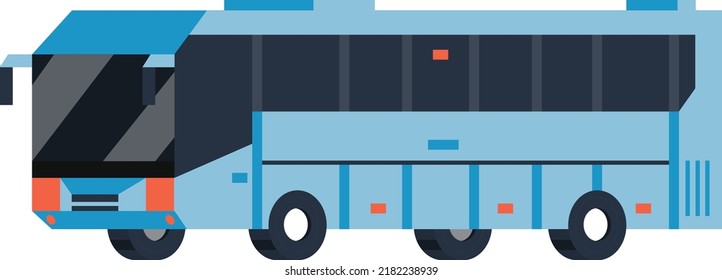 Blue Bus Vector Illustration On White Stock Vector (Royalty Free ...