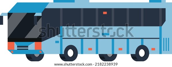 Blue Bus Vector Illustration On White Stock Vector (Royalty Free ...