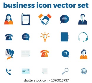 Blue Business Icon Vector Set Stock Vector (Royalty Free) 1390015937 ...