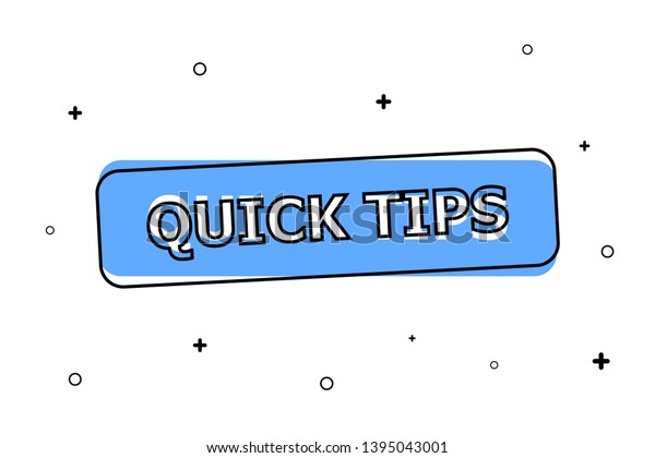 Blue Button Labeled Quick Tipes Depicted 库存矢量图（免版税）1395043001 ...