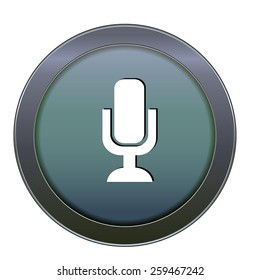 Blue Button Microphone On White Background Stock Vector (Royalty Free ...