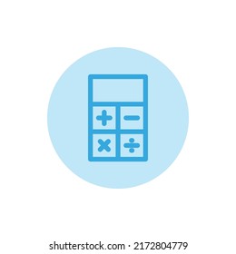 Blue Calculator Icon White Background Stock Vector (Royalty Free ...