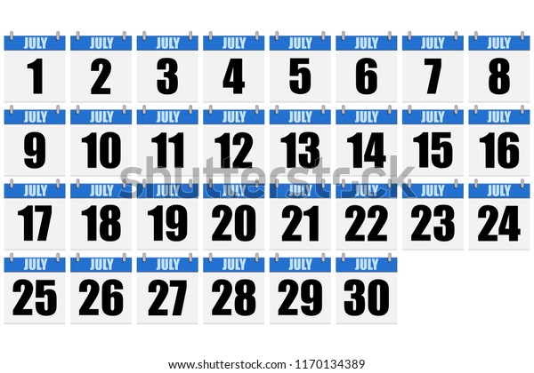 Blue Calendar July Stock Vector (Royalty Free) 1170134389 | Shutterstock
