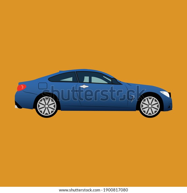 Blue Car Side View Vector Illustration Stock Vector (Royalty Free ...