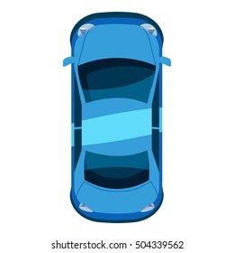 Blue Car Top View Icon Illustration Stock Vector (Royalty Free ...