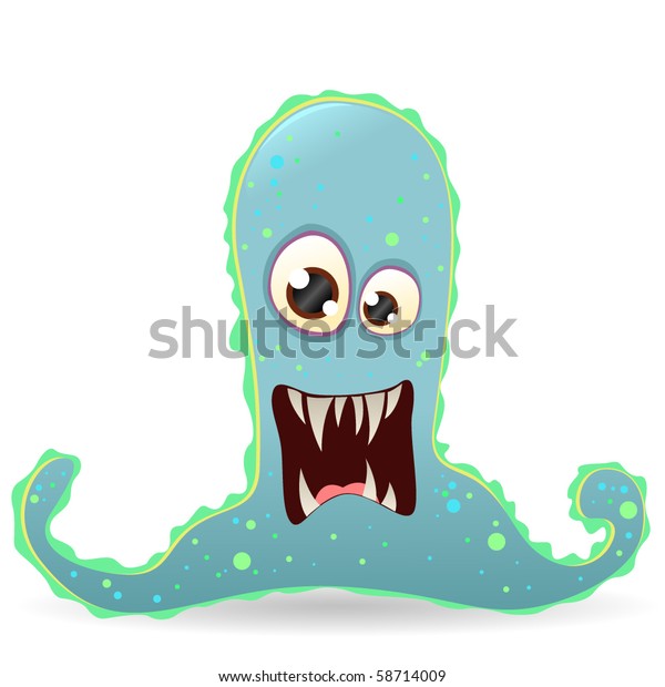 Blue Cartoon Bacteria Character Stock Vector (Royalty Free) 58714009