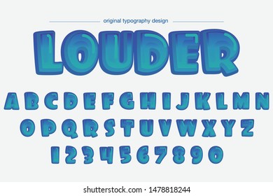 Blue Cartoon Comics Font Typography Alphabet Stock Vector (Royalty Free ...