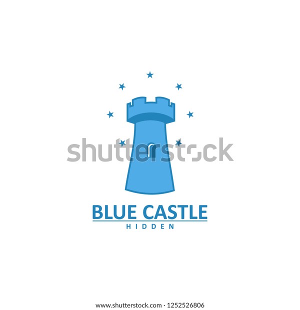 Blue Castle Logo Design Stock Vector (Royalty Free) 1252526806 ...