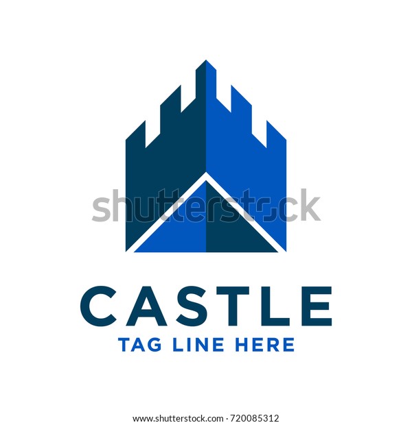Blue Castle Logo Design Stock Vector (Royalty Free) 720085312 ...