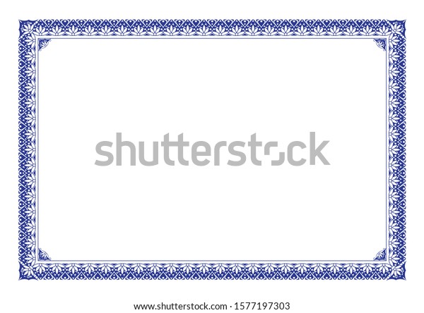 Vektor Stok Blue Certificate Appreciation Border Ready Add (Tanpa ...