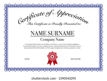 Gold Certificate Appreciation Border Ready Add Stock Vector (Royalty ...