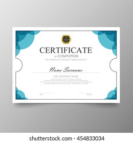 Blue Certificate Template Awards Diploma Background Stock Vector ...
