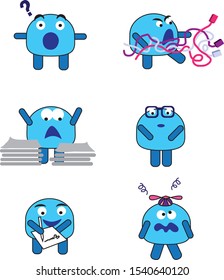 Set Cute Cartoon Hand Drawn Doodle Stock Vector (Royalty Free) 733913557