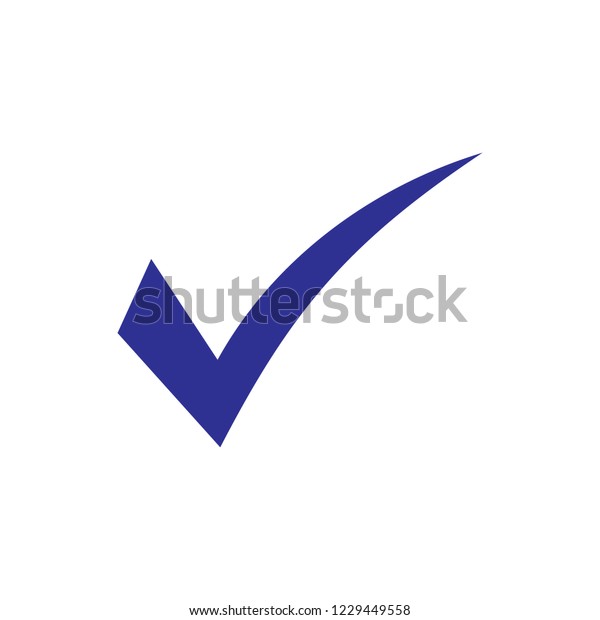 Blue check mark icon. Tick symbol, tick icon vector illustration.