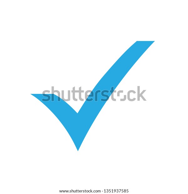 Blue check mark icon. Tick symbol, tick icon vector illustration.