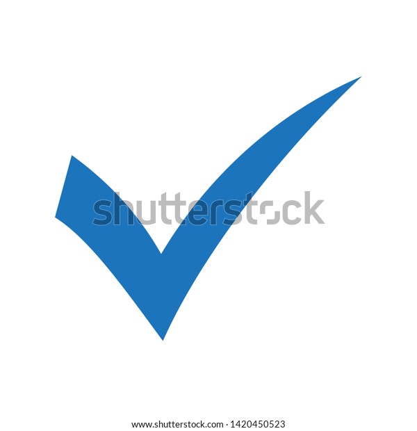 Blue Check Mark Icon Tick Symbol Stock Vector (Royalty Free) 1420450523