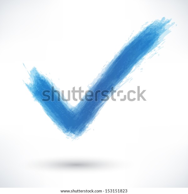 Blue Check Mark Sign Gray Shadow: Stock-Vektorgrafik (Lizenzfrei ...