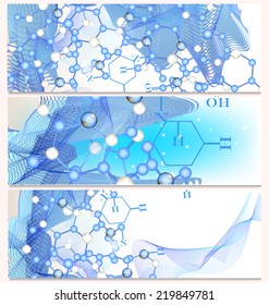 Blue Chemistry Vector Backgrounds Set Your Stock Vector (Royalty Free ...