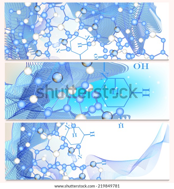 Blue Chemistry Vector Backgrounds Set Your Stock Vector (Royalty Free ...