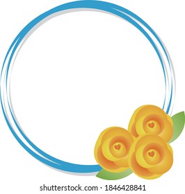 Blue Circle Frame Rose Flowers Stock Vector (Royalty Free) 1846428841 ...