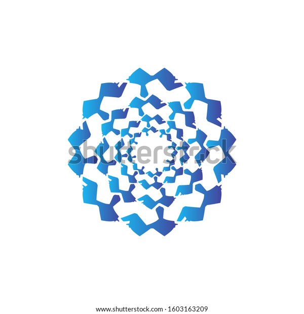 Blue Circle Logo Vector Art Design: vector de stock (libre de regalías ...