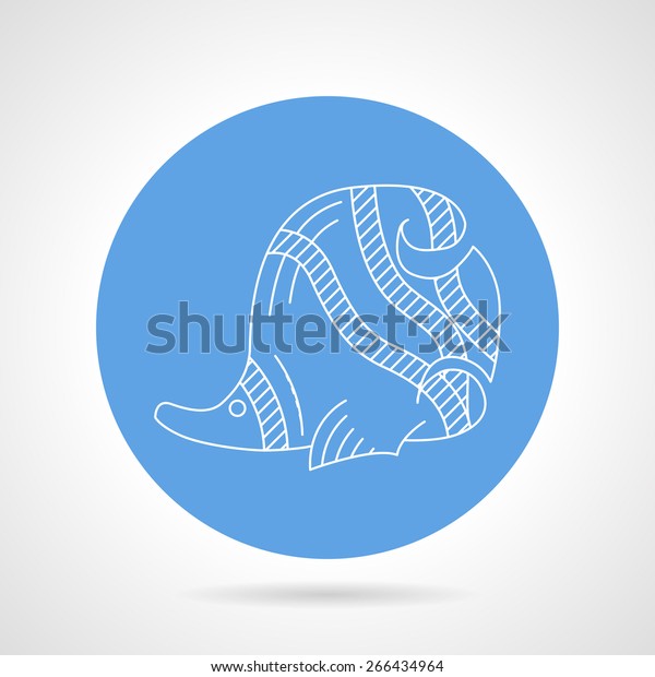 Blue Circle Vector Icon White Line Stock Vector (Royalty Free ...
