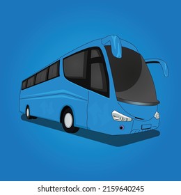 Blue City Bus Coach Vector Illustration Stock Vector (Royalty Free ...