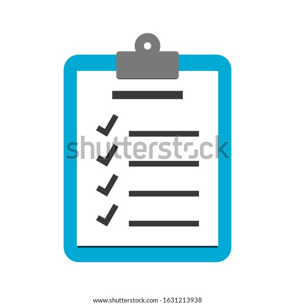 Blue Clipboard White Checklist Paper Isolated Stock Vector (Royalty ...
