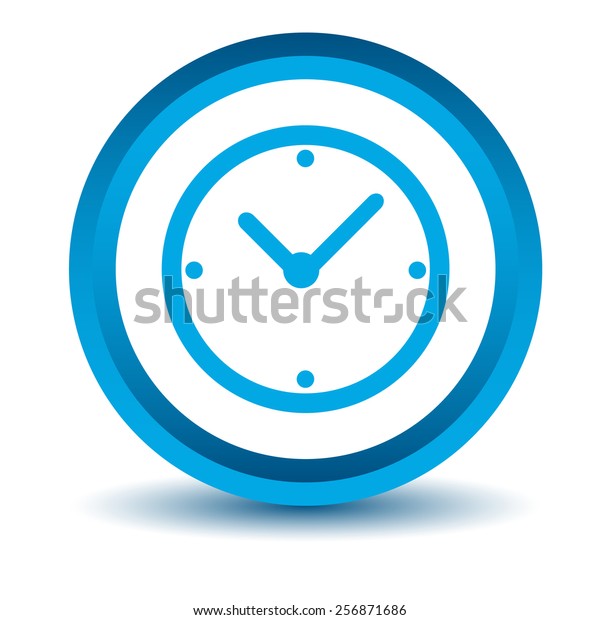 Blue Clock Icon On White Background Stock Vector (Royalty Free) 256871686
