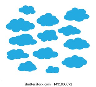 Blue Cloud Cartoon Illustration Vector White: เวกเตอร์สต็อก (ปลอดค่า ...