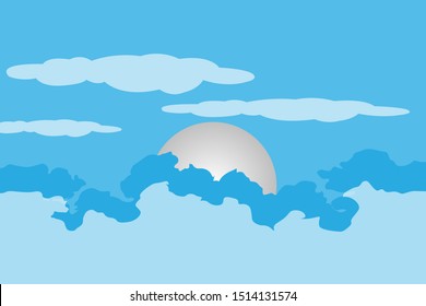 Blue Cloud Design Landscape Design Editing Stock Vector (Royalty Free ...