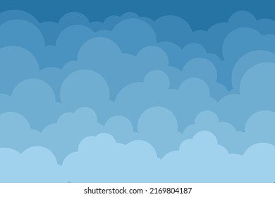 Blue Clouds Drawing Vector Art Stock Vector (Royalty Free) 2169804187 ...