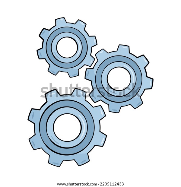 Blue Cogwheels Vector Illustration Cartoon Stock Vector (Royalty Free ...