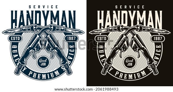 Blue Collar Work Tools Badge Crossed Stock Vector (Royalty Free) 2061988493