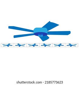 Blue Color Animated Ceiling Fan Stock Vector (Royalty Free) 2185773623 ...