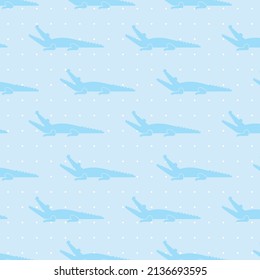 Blue Color Crocodile Patterns On Blue Stock Vector (Royalty Free ...