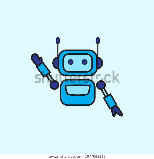 Blue Color Robot Greets Logo Design Stock Vector (Royalty Free ...
