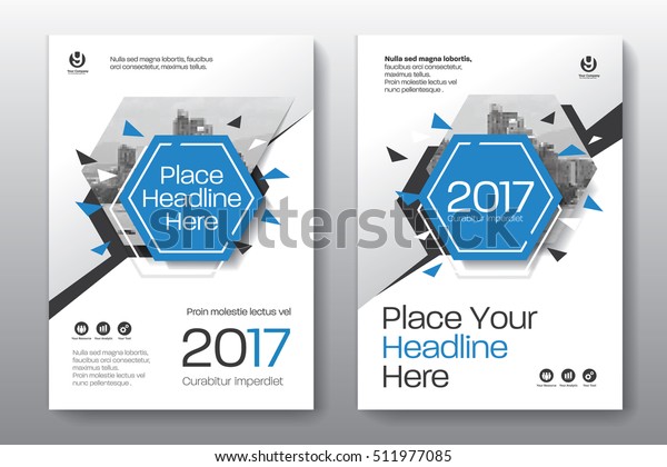Combinación de colores azules con plantilla de diseño de portada de ...