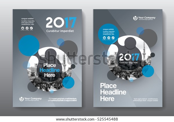 Combinación de colores azules con plantilla de diseño de portada de ...