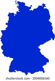 Blue Colored Germany Outline Map Political Stock Vector (Royalty Free ...