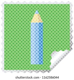 Green Coloring Pencil Graphic Square Sticker Stock Illustration ...