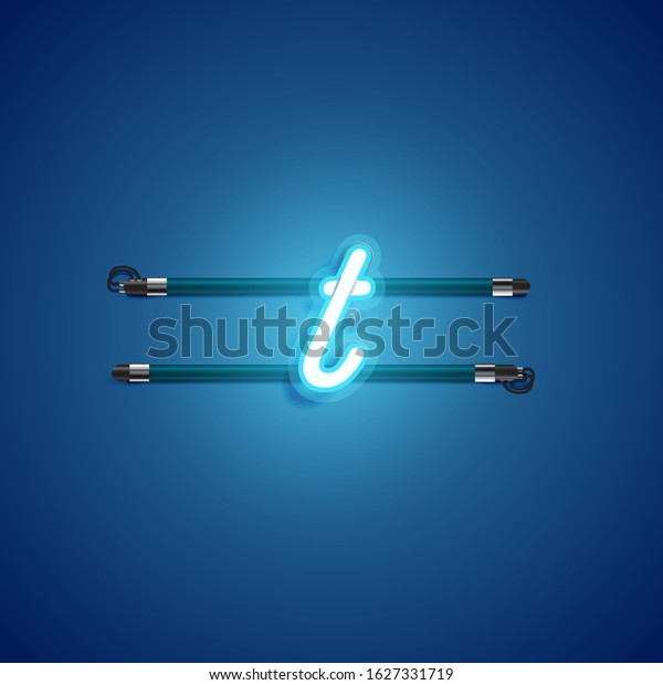 Blue Coloured Neon Character Vector Illustration Stock Vector (Royalty ...